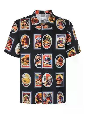 Edwin Hara Hachi Graphic-print Short-sleeve Shirt - Black
