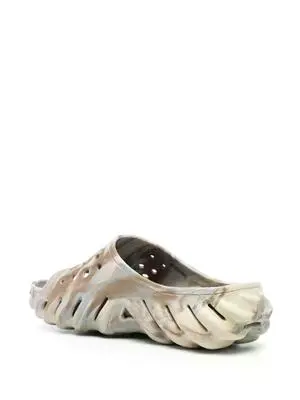 CROCS Marble-effect Perforated Slides