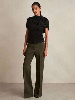 REISS Stretch Lyocell Draped Top
