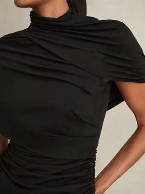 REISS Stretch Lyocell Draped Top