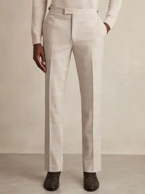 REISS Belmondo Check Regular-fit Suit Trousers
