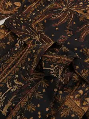 REISS Botanical-print Chiffon Mini Dress