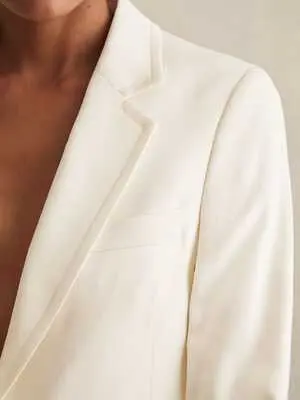 REISS Single-breasted Suit Jacket - Cream