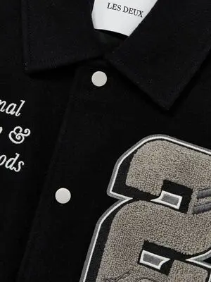 LES DEUX Wool-blend Varsity Jacket - Black