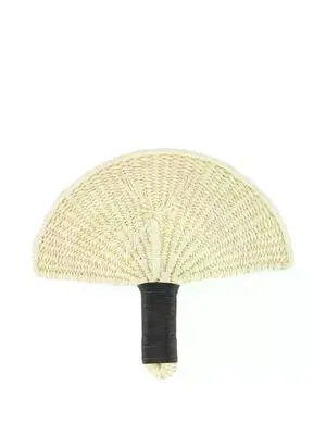 SENSI STUDIO Woven Straw Hand Fan - Neutrals