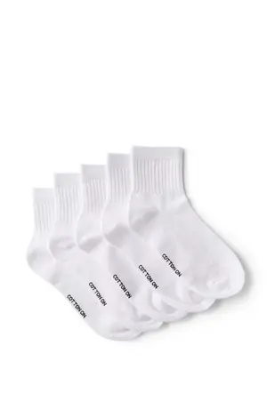 COTTON ON 5-pack Quarter Crew Socks - White