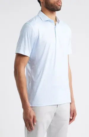 Johnnie-o Four Leaf Clover Print Featherweight Performance Polo - Kona