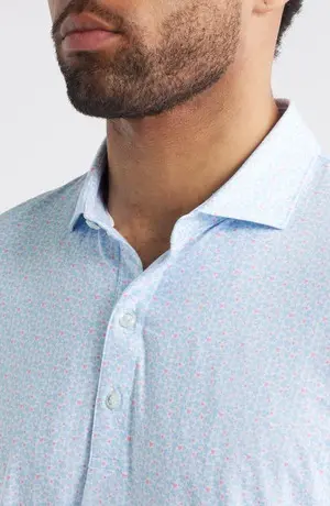 Johnnie-o Four Leaf Clover Print Featherweight Performance Polo - Kona