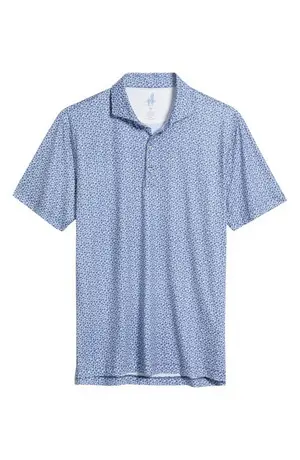 Johnnie-o Four Leaf Clover Print Featherweight Performance Polo - Lake