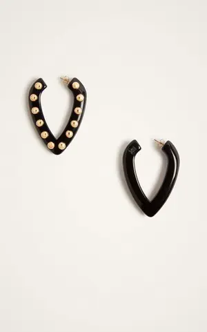 La DoubleJ Mini Dew Two-Tone Stud Earrings Solid Black