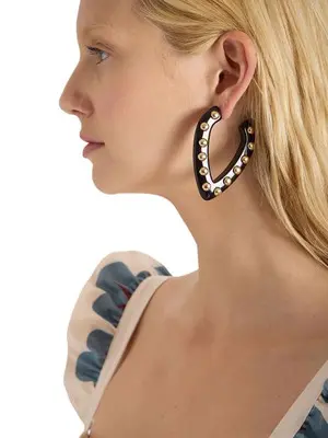 La DoubleJ Mini Dew Two-tone Stud Earrings - Solid Black