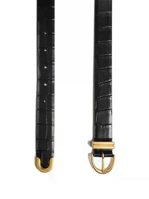 Khaite Crocodile-embossed Leather Belt