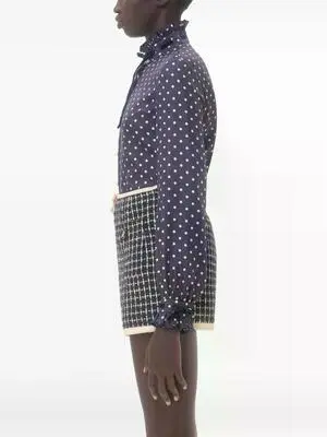 Valentino Garavani Plus De Pois-print Twill Shirt - Blue