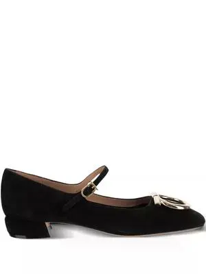 FERRAGAMO Suede Mary Jane Ballet Flats