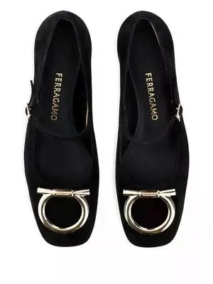 FERRAGAMO Suede Mary Jane Ballet Flats