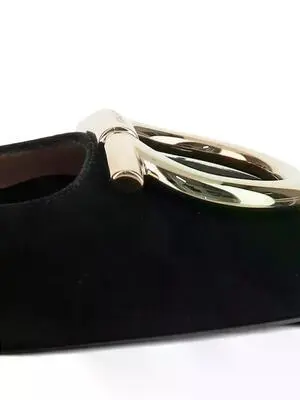 FERRAGAMO Suede Mary Jane Ballet Flats