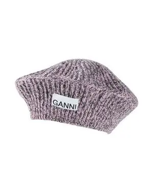 GANNI Knitted Beret - Purple