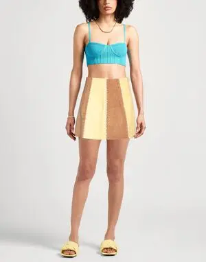 Marni Mini Leather Flared Skirt