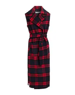 SHIRTAPORTER Belted Tartan Sleeveless Coat