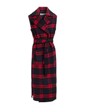 SHIRTAPORTER Belted Tartan Sleeveless Coat
