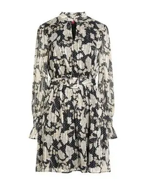 Guess Flared Floral-print Mini Dress - Black
