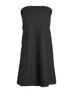 ALYSI Flared Mini Dress In Charcoal Viscose Blend