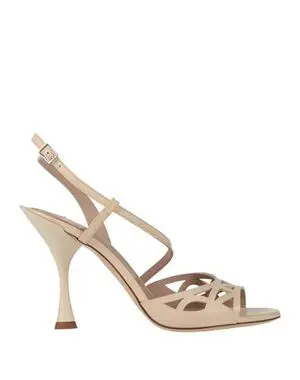 Women's Beige Leather Sandals