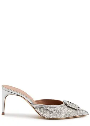 MALONE SOULIERS Mona 70 Metallic Raffia Sandals