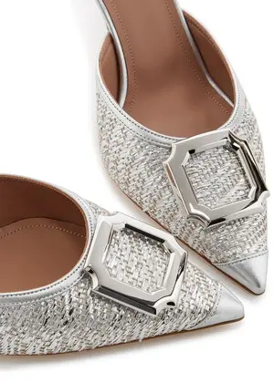 MALONE SOULIERS Mona 70 Metallic Raffia Sandals