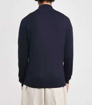 John Smedley Merino Wool Quarter-zip Sweater - Navy