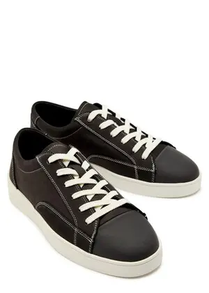 JUDE LLOW Nico Panelled Nubuck Leather Sneakers - Black
