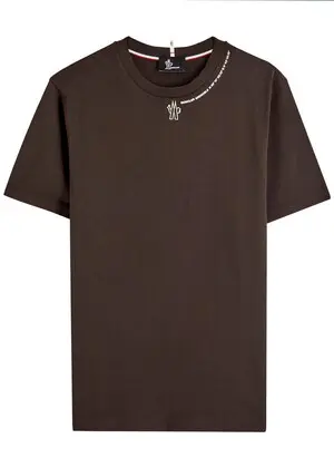 Moncler Logo-appliquéd Cotton T-shirt - Brown