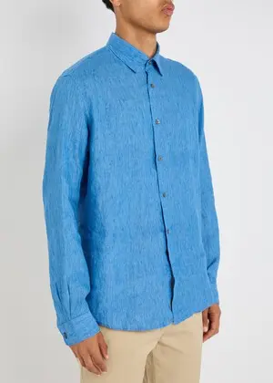 Sunspel Linen Shirt - Blue