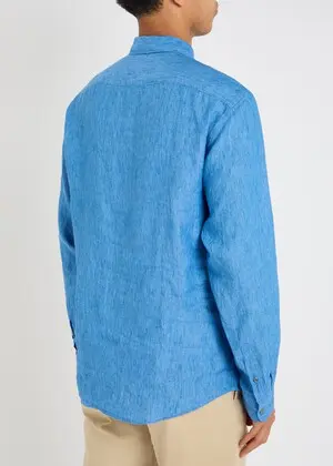 Sunspel Linen Shirt - Blue