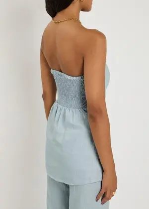 Faithfull The Brand Boe Strapless Linen Top