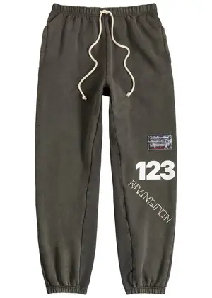 RIVINGTON ROI REBIS Cva Uso-123 Logo-appliquéd Cotton Sweatpants - Black