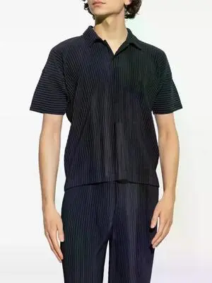 Issey Miyake Pleated T-shirt - Blue