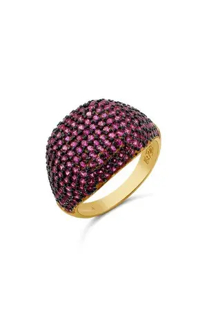 SHYMI Cubic Zirconia Pavé Dome Signet Ring - Pink