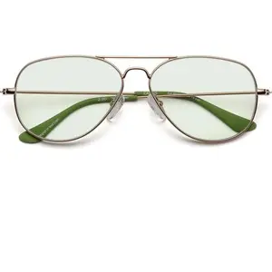 CADDIS Mabuhay Aviator Reading Glasses - Polished Rose Gold Green