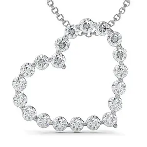 BLISS DIAMOND 1 Ct Diamond Heart Pendant Necklace - 14k White Gold