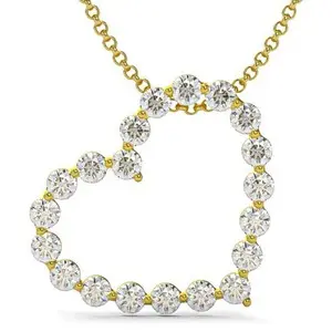 BLISS DIAMOND 1 Ct Diamond Heart Pendant Necklace - 14k Yellow Gold