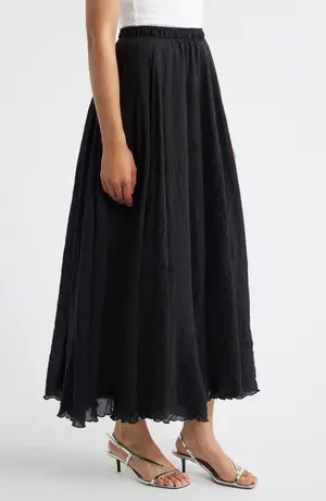 NIKKI LUND Alba Pleated Midi Skirt - Black