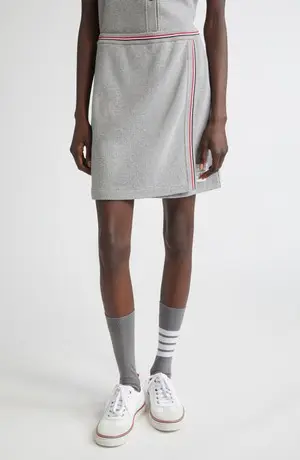 Thom Browne Waffle Knit Cotton Miniskirt