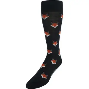 Trafalgar Fox Mercerized Cotton Mid-calf Socks - Black