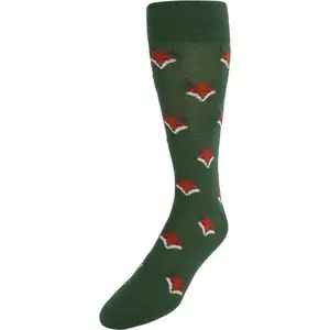 Trafalgar Fox Mercerized Cotton Mid-Calf Socks Green