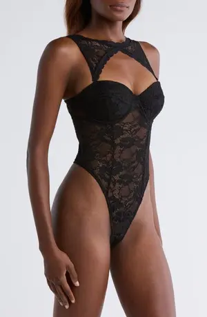 COQUETTE Lace Underwire Teddy With Removable Neck Piece