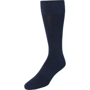 Trafalgar Chevalier Over-the-Calf Pima Cotton Socks Navy Blue