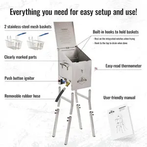 HIKE CREW Outdoor 4-gallon Propane Deep Fryer With Basket
