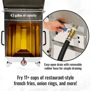 HIKE CREW Outdoor 4-gallon Propane Deep Fryer With Basket