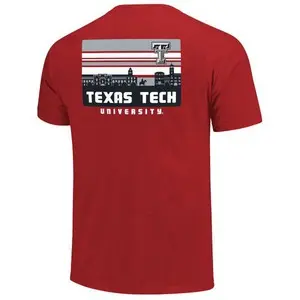 IMAGE ONE Texas Tech Raiders Striped Campus Skyline T-shirt
